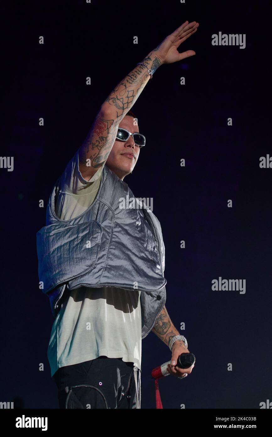 Sfera Ebbasta, Famoso tour 2022 during the Italian singer Music Concert ...