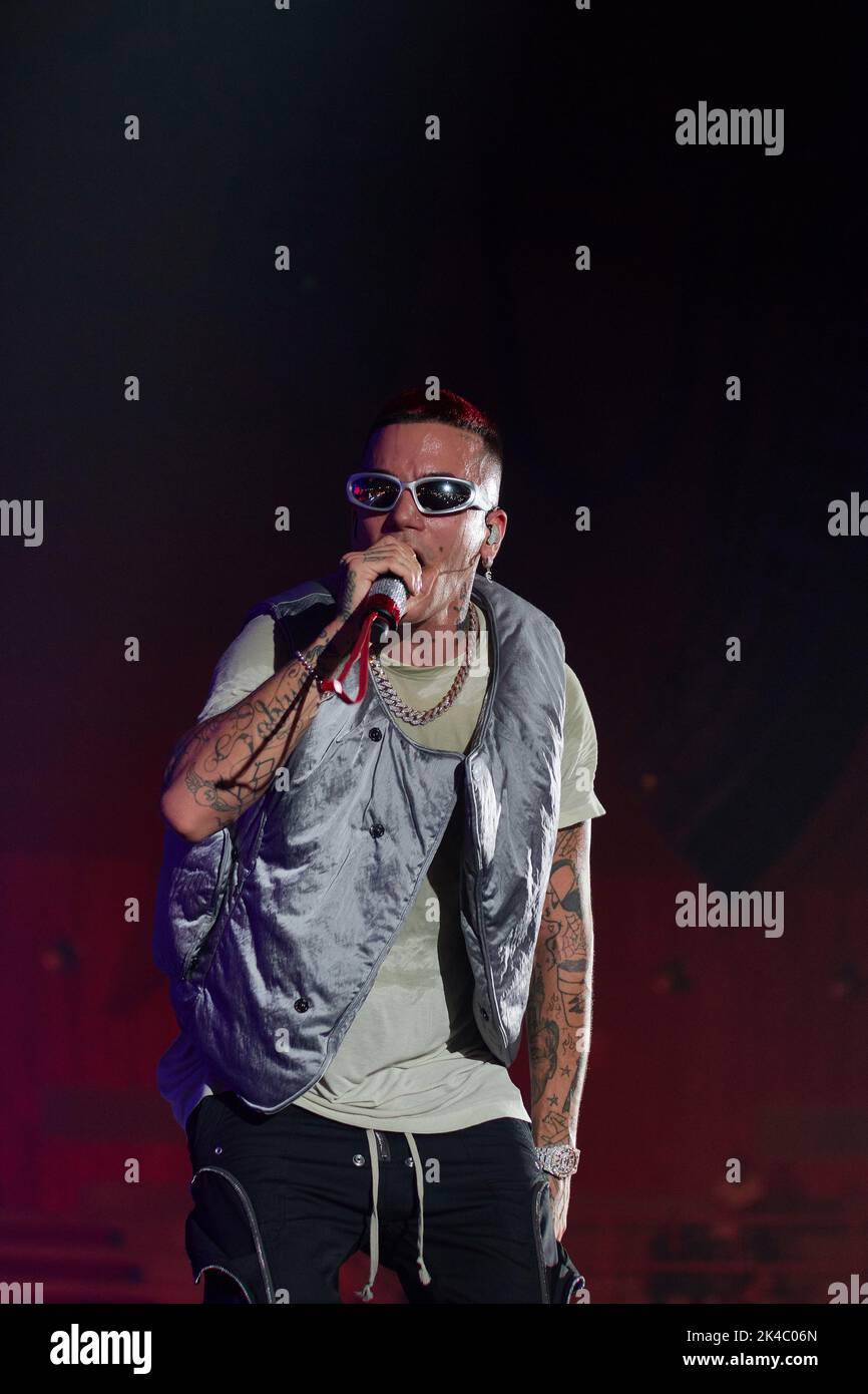 Palasele, Eboli, Italy, October 01, 2022, Sfera Ebbasta, Famoso tour ...