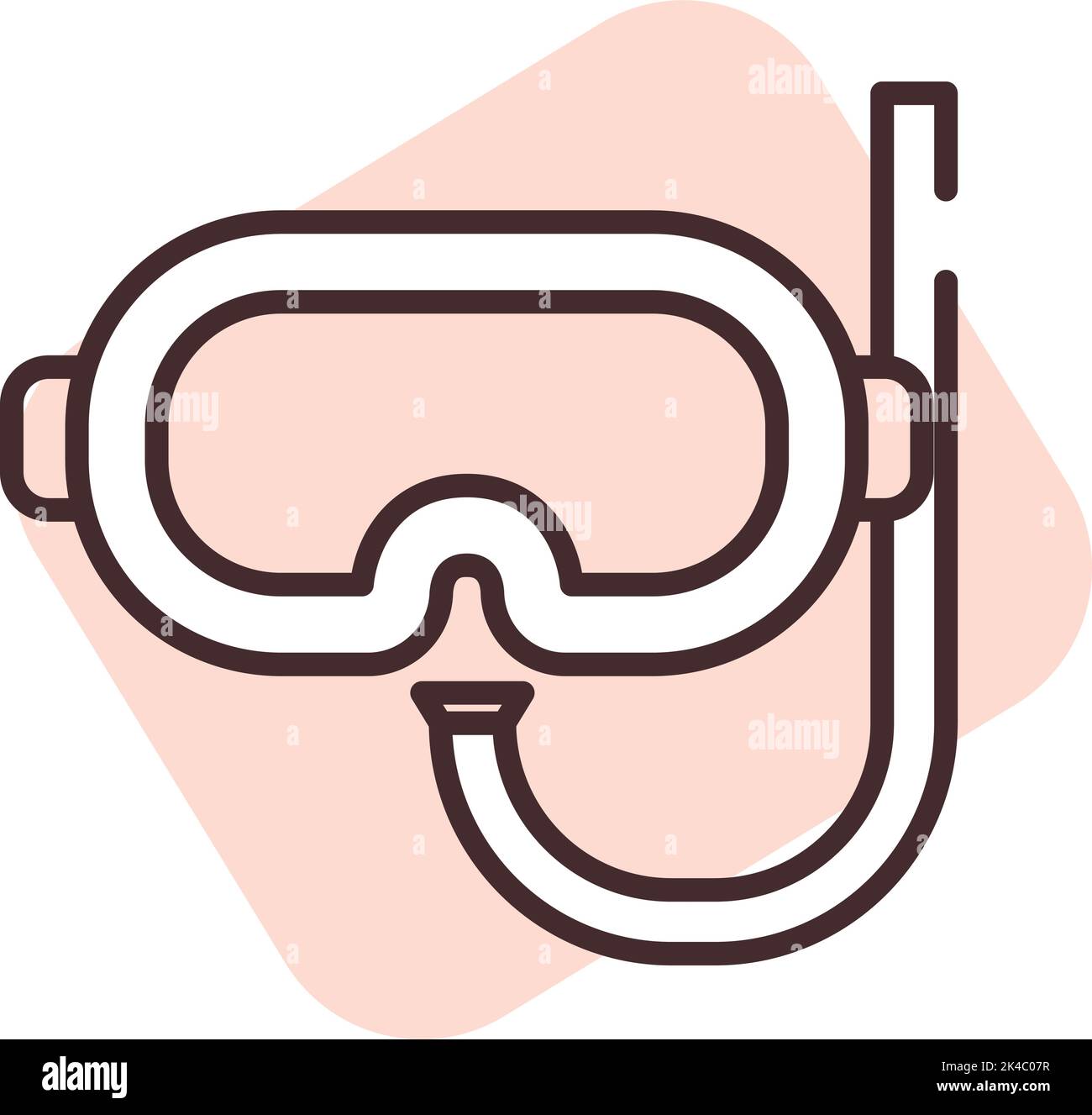 Summer diving mask, illustration, vector on white background Stock ...