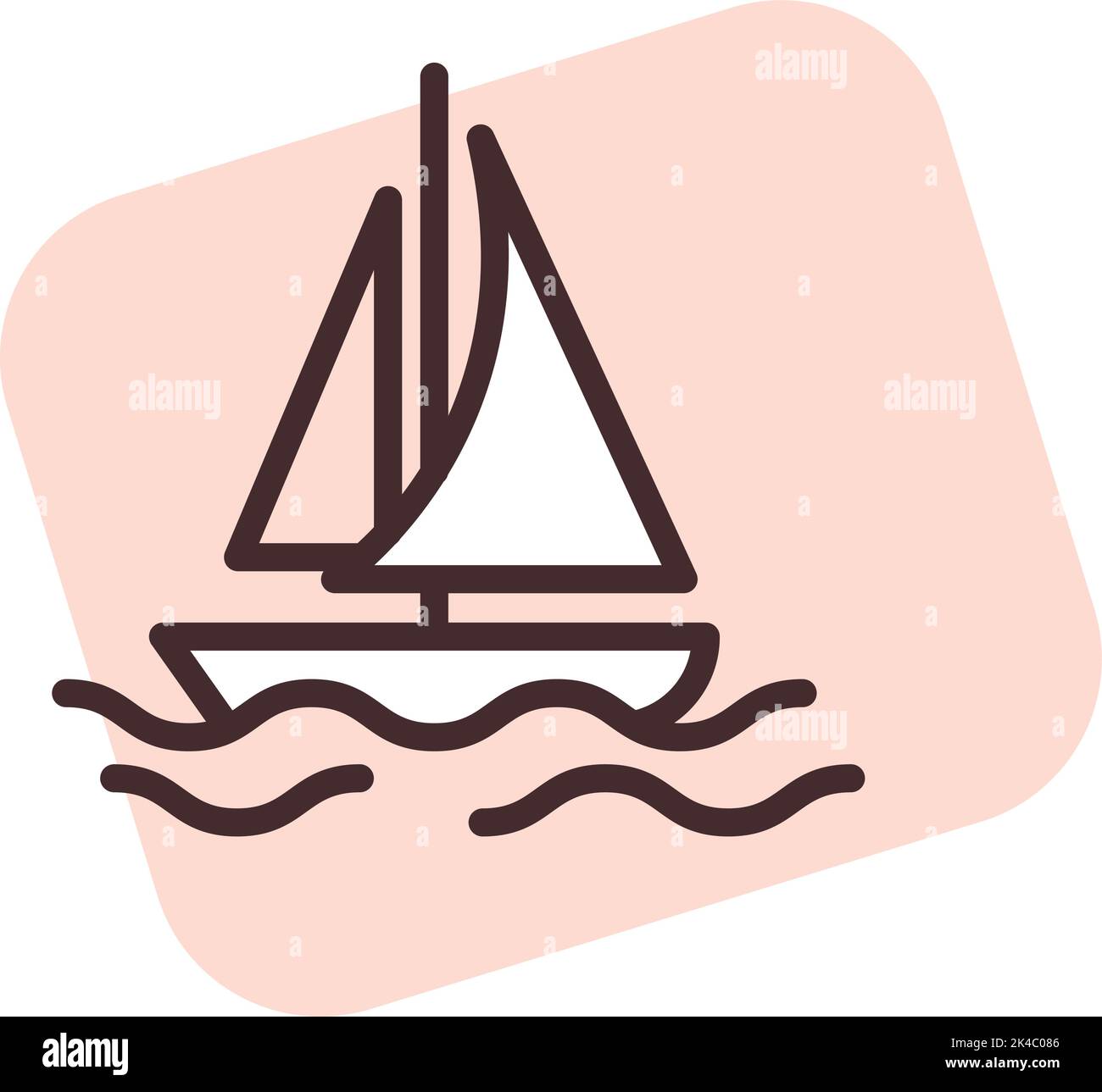 Summer sailing, illustration, vector on white background Stock Vector ...