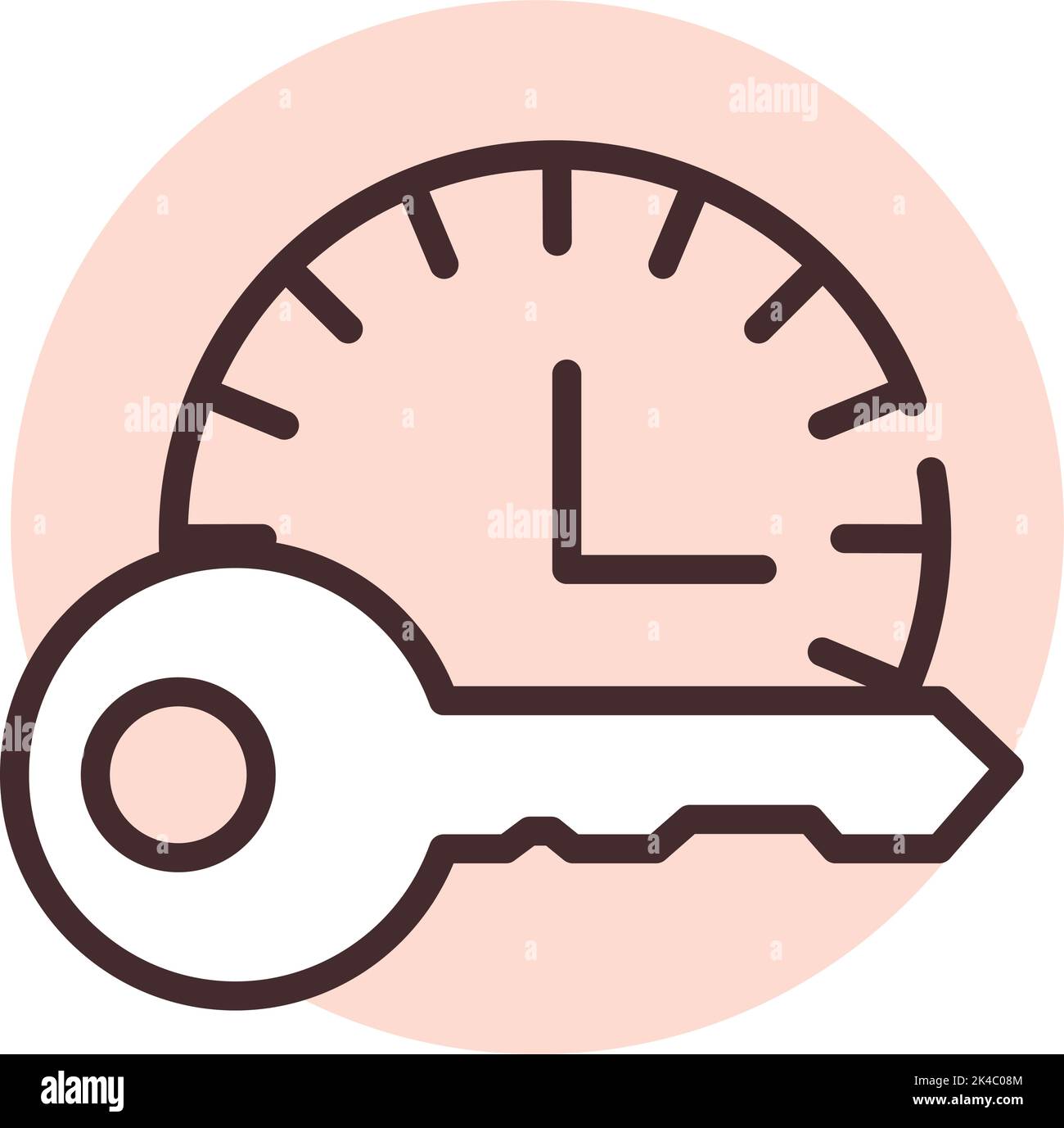 Time key, illustration, vector on white background Stock Vector Image ...