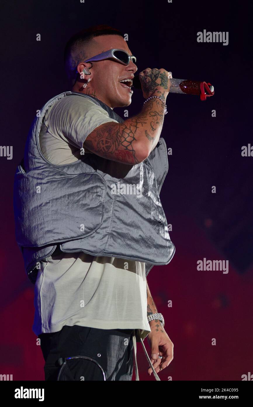 Palasele, Eboli, Italy, October 01, 2022, Sfera Ebbasta, Famoso tour ...