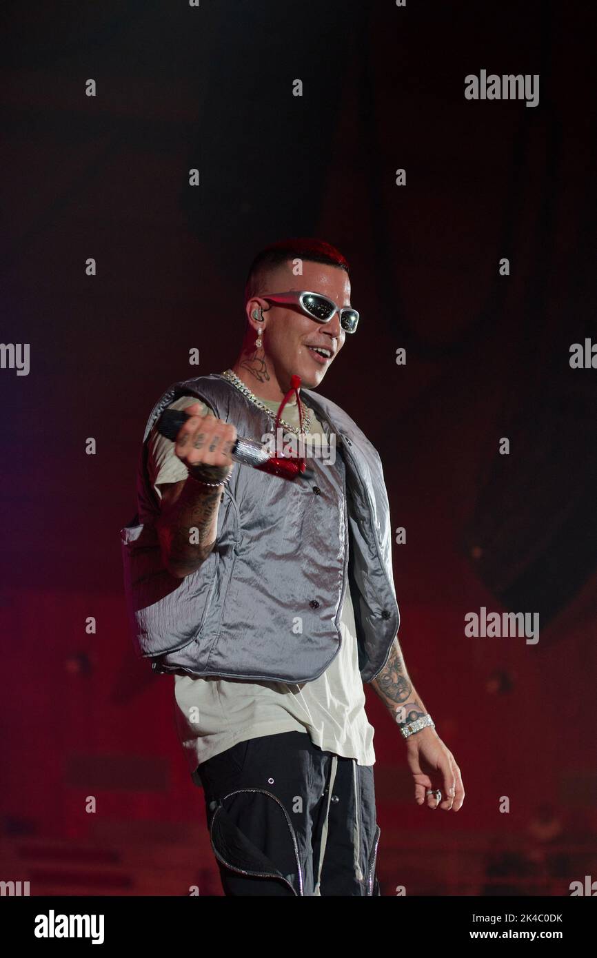 Palasele, Eboli, Italy, October 01, 2022, Sfera Ebbasta, Famoso tour ...