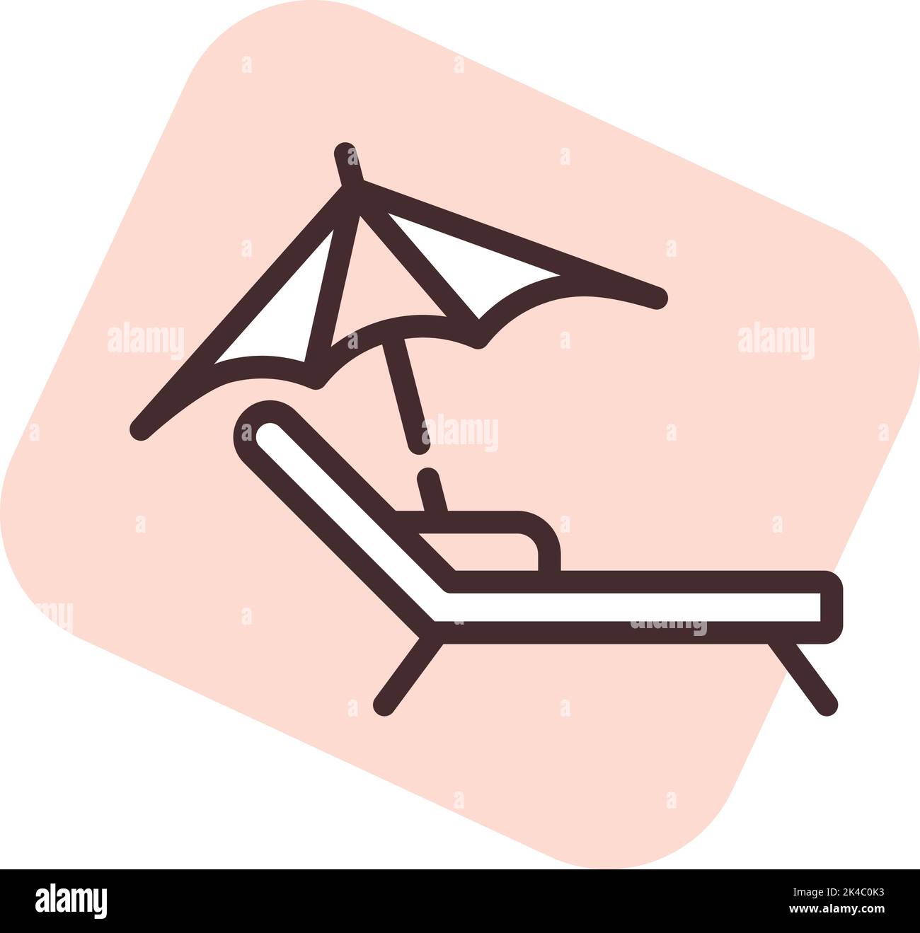 Summer bathing chair, illustration, vector on white background Stock ...