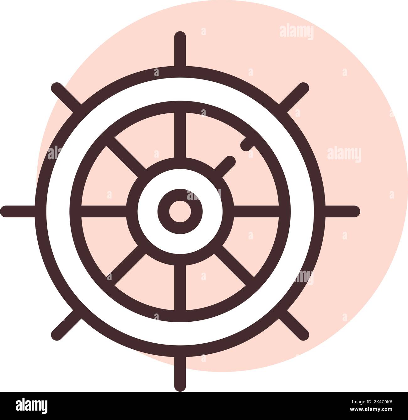 Summer ship wheel, illustration, vector on white background Stock ...