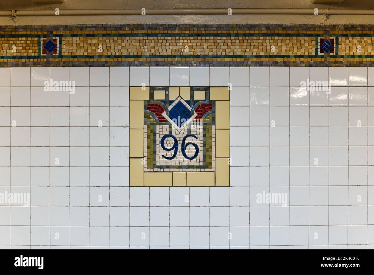 New York - Oct 31, 2021: Tiled sign of the 96th Street Subway Station ...