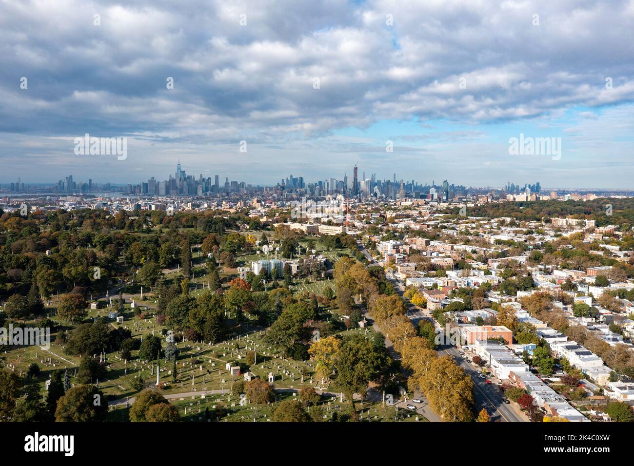 Manhattan city landscape view from Kensington, Brooklyn, New York Stock ...
