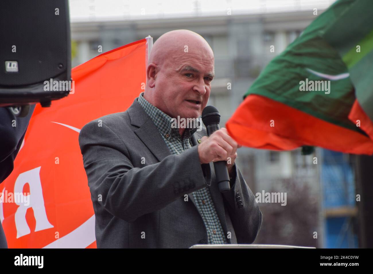 London, England, UK. 1st Oct, 2022. RMT union general secretary MICK ...