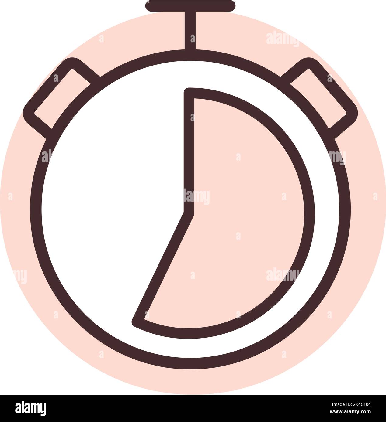 Stopwatch timer clock, illustration, vector on white background Stock ...