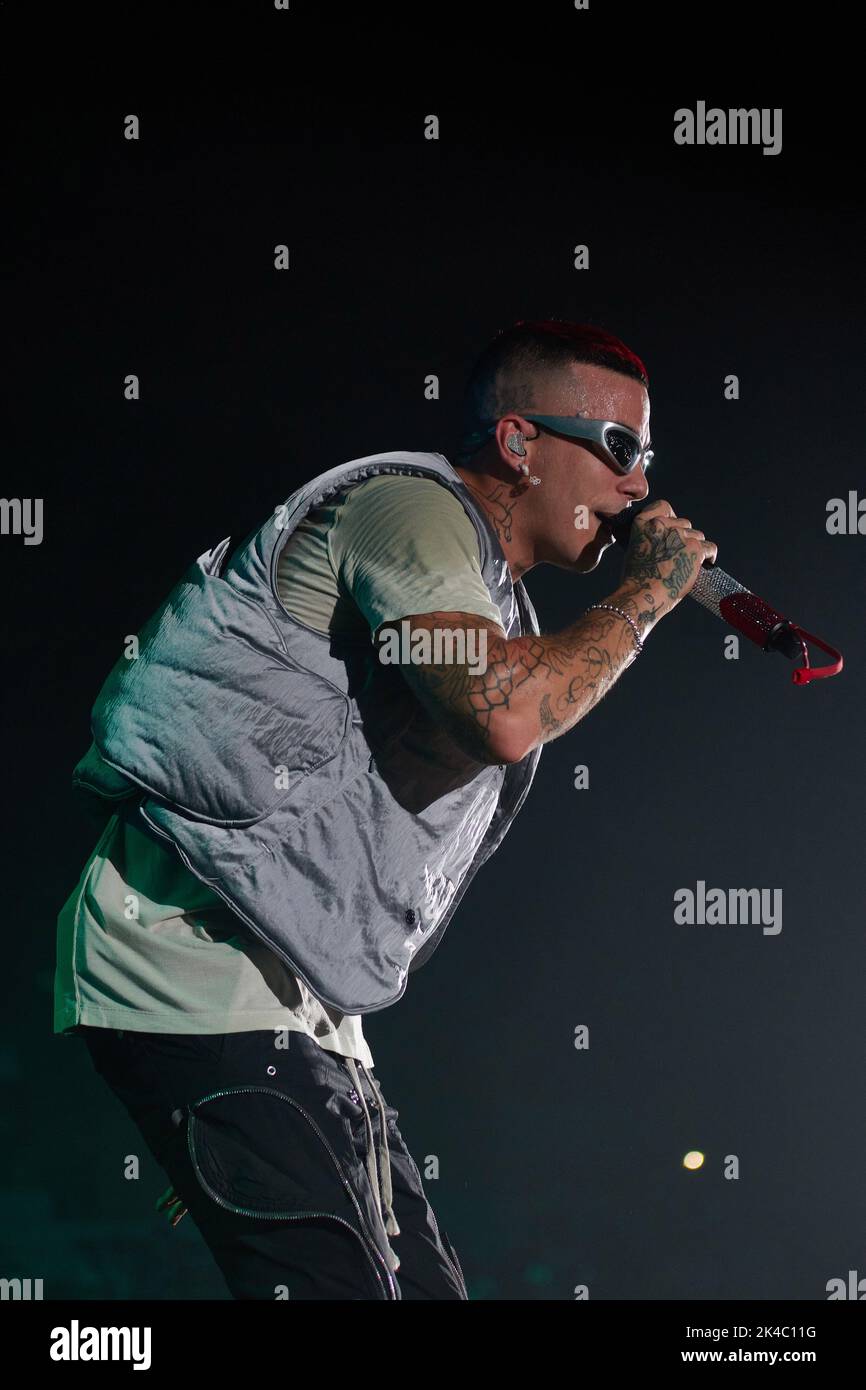 Palasele, Eboli, Italy, October 01, 2022, Sfera Ebbasta, Famoso tour ...