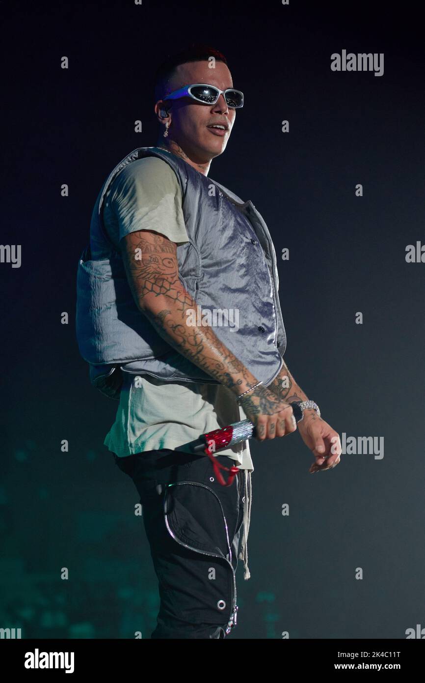 Palasele, Eboli, Italy, October 01, 2022, Sfera Ebbasta, Famoso tour ...