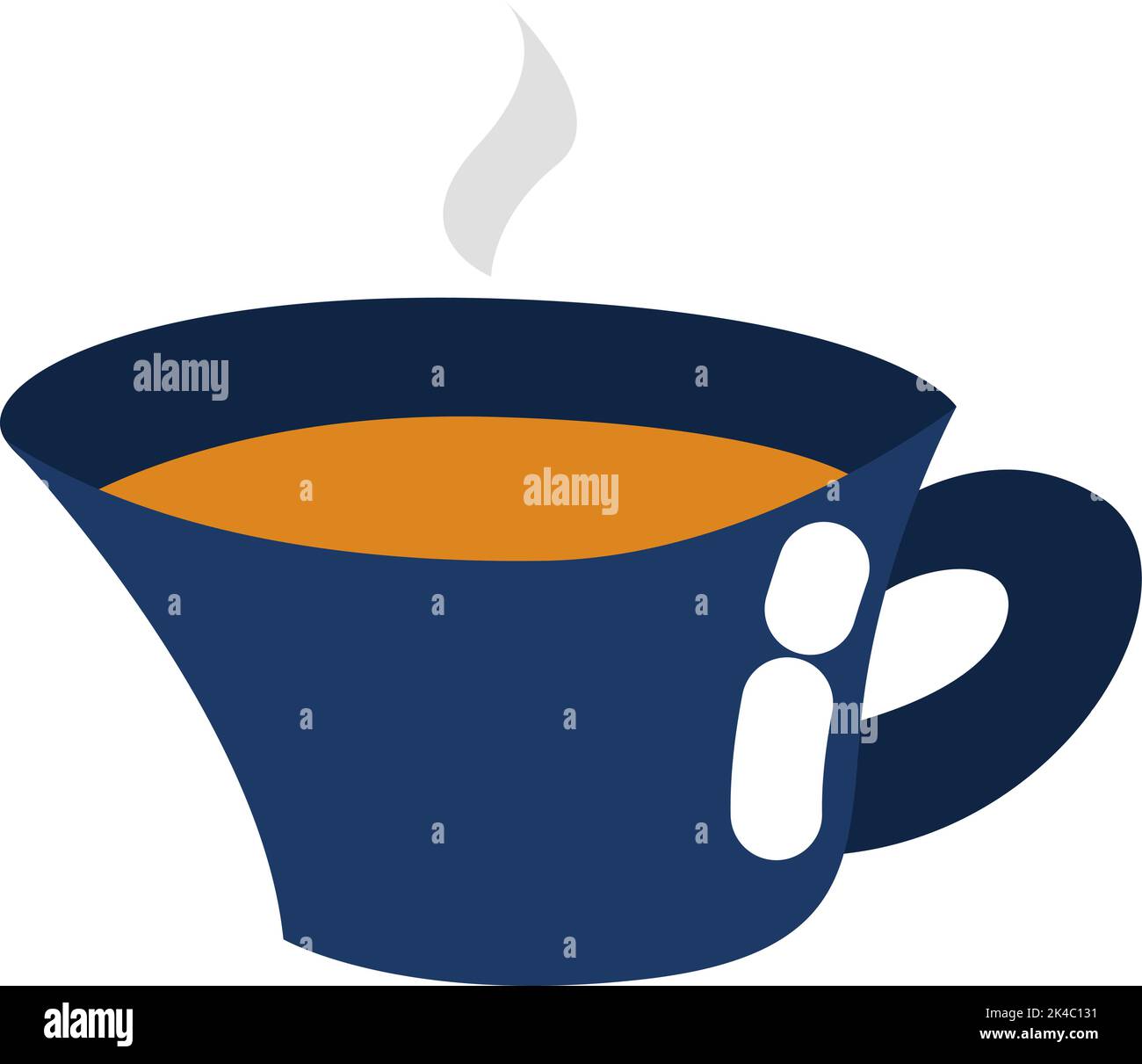 Blue tea cup, illustration, vector on white background Stock Vector ...