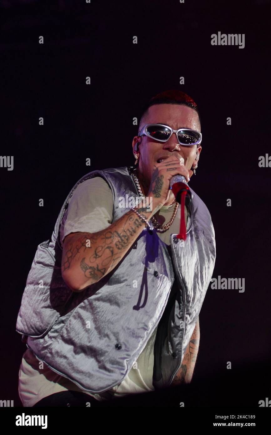 Palasele, Eboli, Italy, October 01, 2022, Sfera Ebbasta, Famoso tour ...