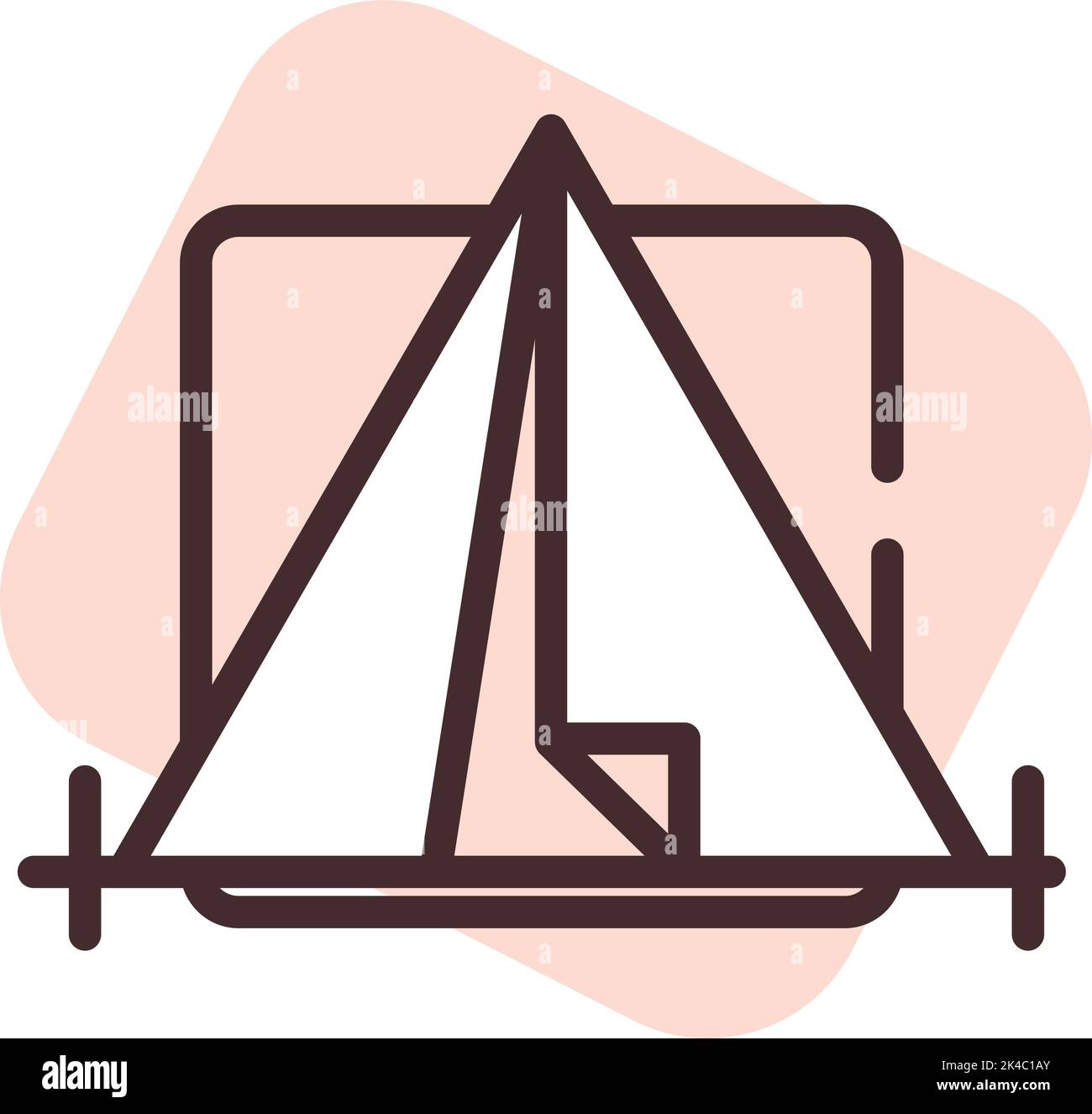 Warning sign tent area, illustration, vector on white background Stock ...