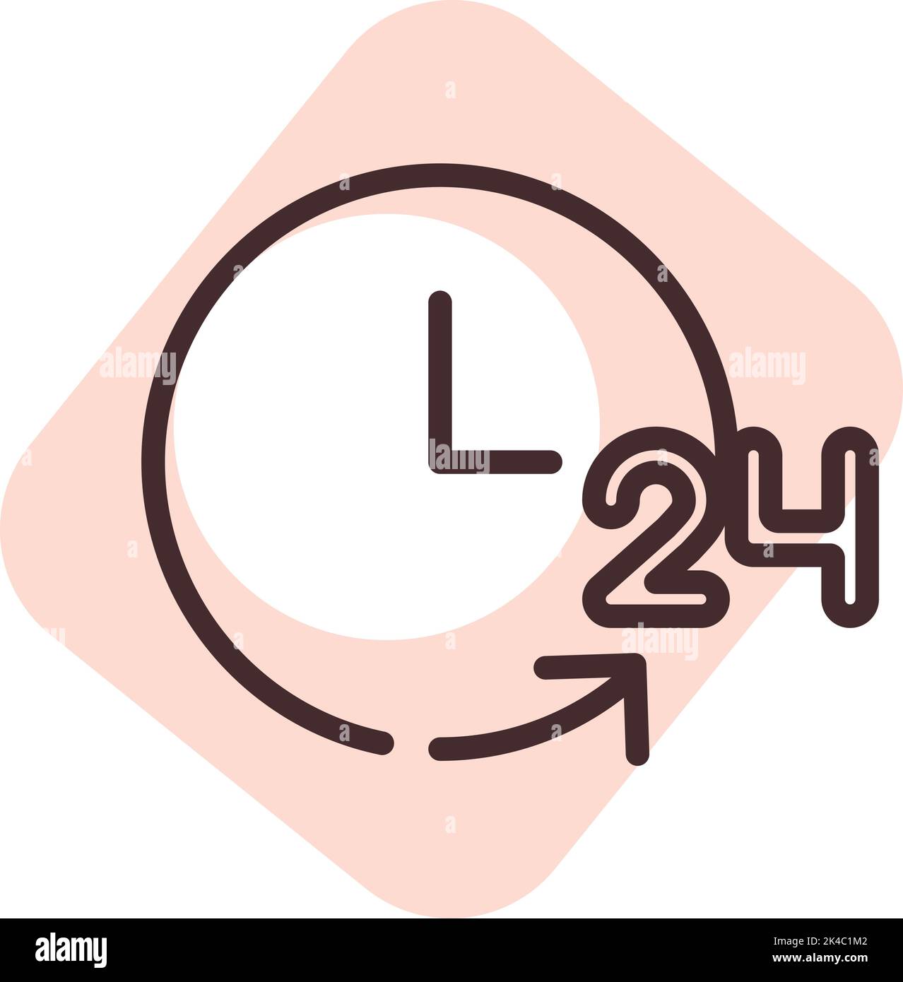 24h time, illustration, vector on white background Stock Vector Image ...