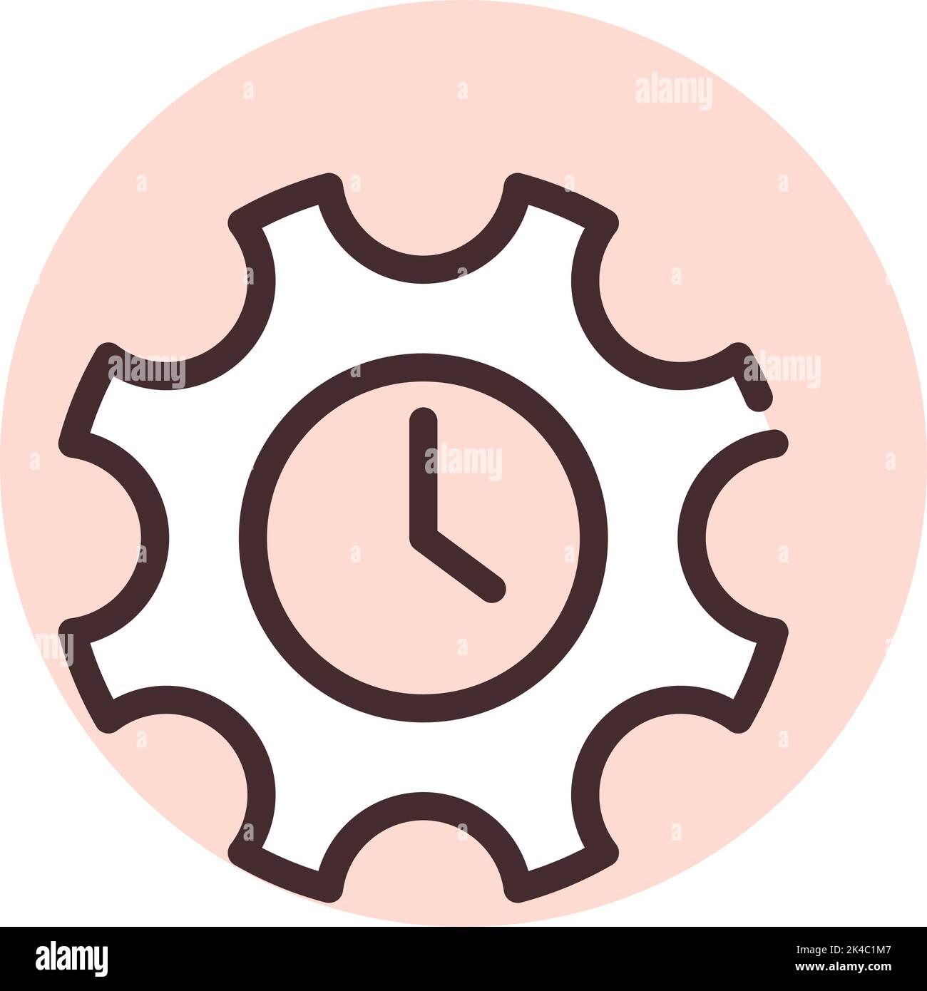 Gear clock time, illustration, vector on white background Stock Vector ...