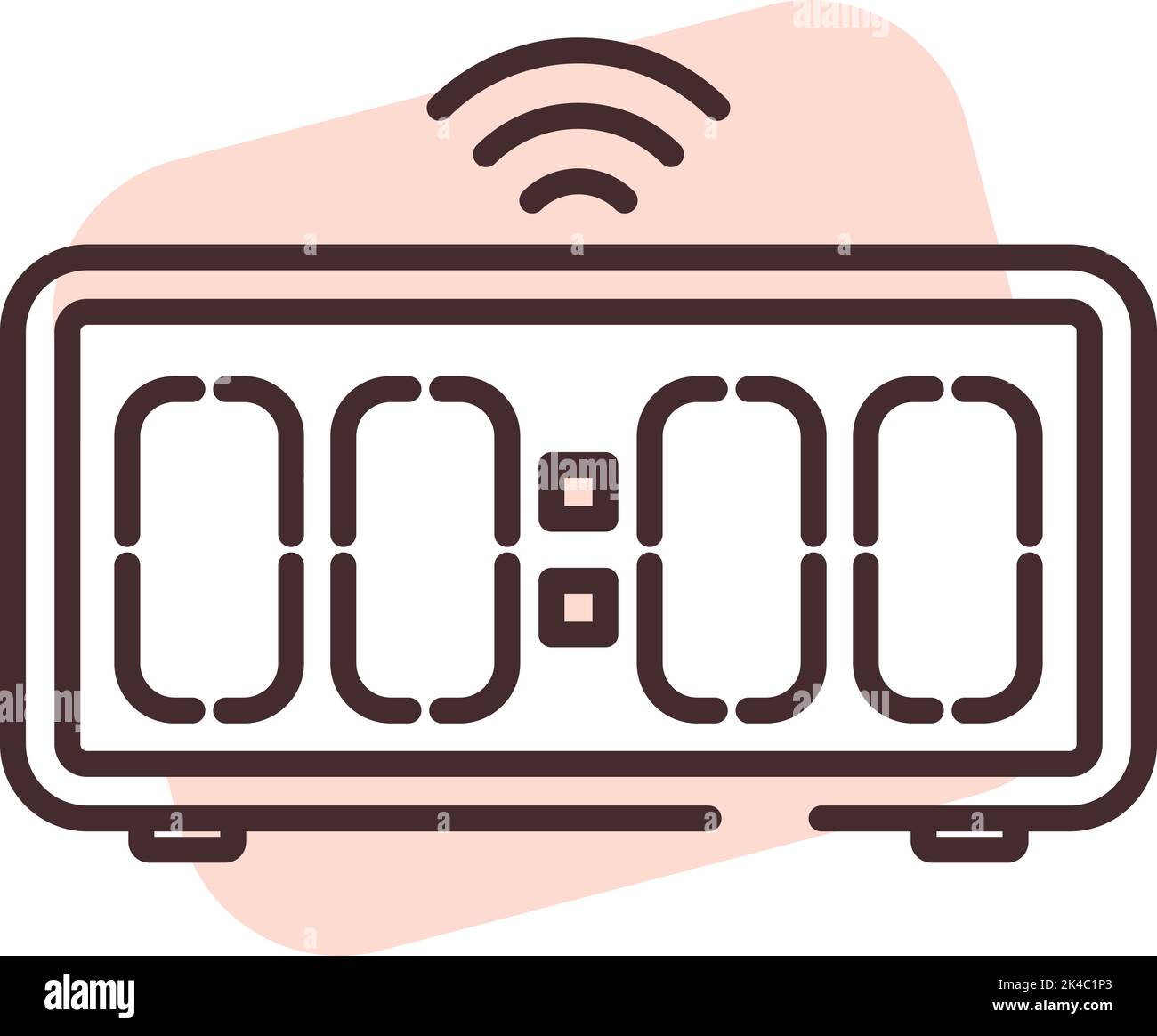 Digital alarm clock, illustration, vector on white background Stock ...