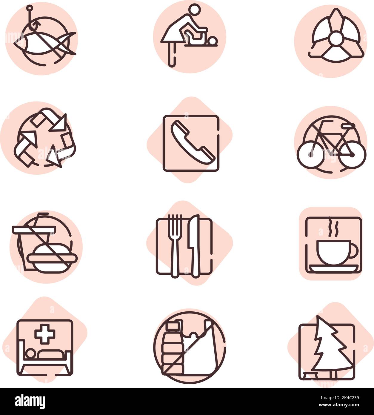 Warning sign icon set, illustration, vector on white background Stock ...