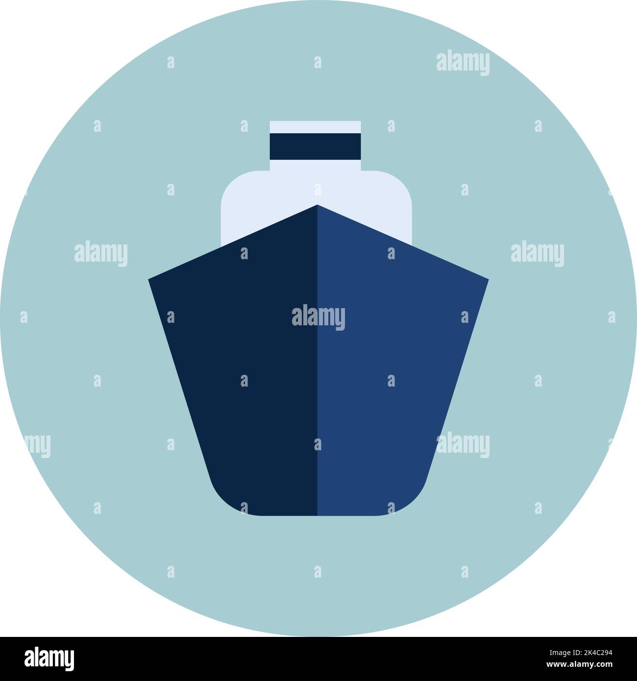 Big blue ship, illustration, vector on white background Stock Vector ...