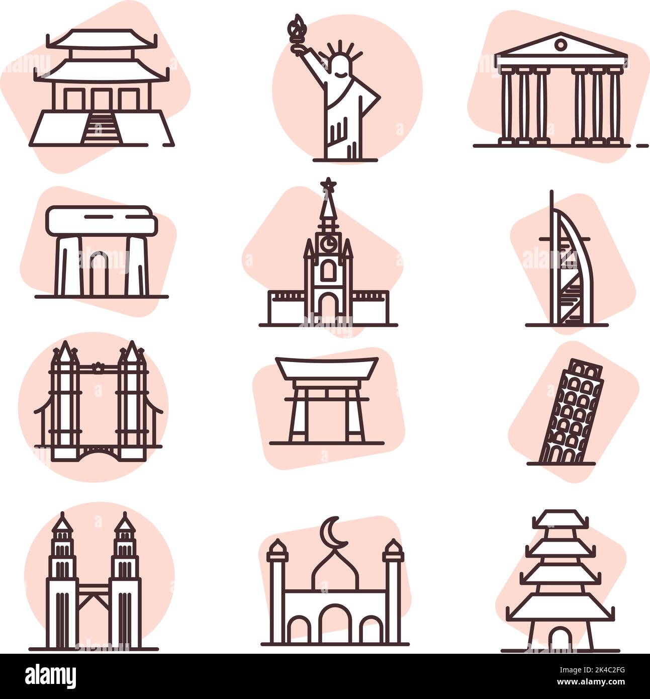 Traveling icon set, illustration, vector on white background Stock ...