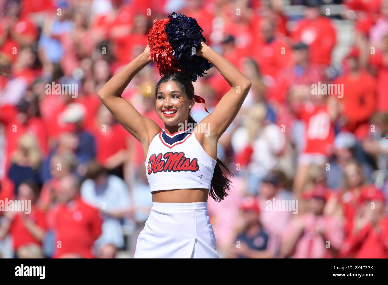 October 01, 2022: Mississippi Rebels cheerleaders performing during the game between the ...