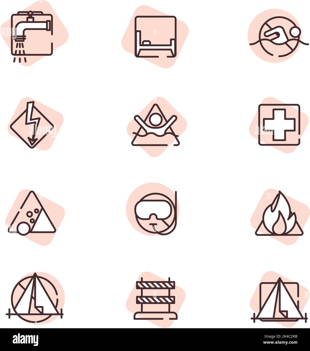 Warning sign wilderness, illustration, vector on white background Stock ...