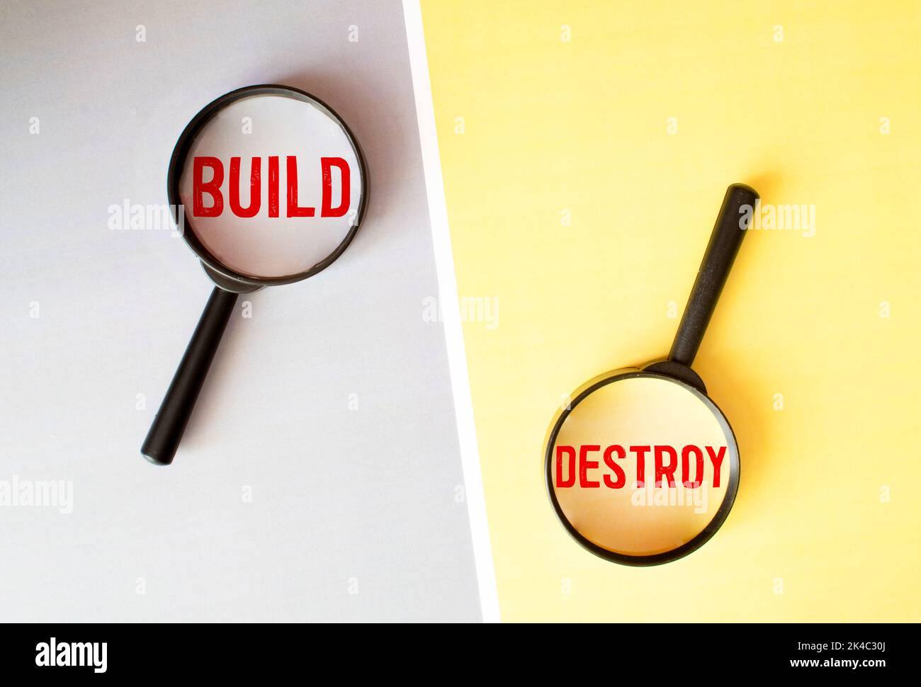 Build or destroy Destroy, concept Stock Photo - Alamy