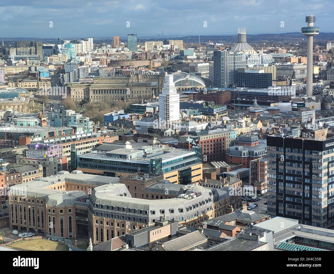 Birds eye view of Liverpool City Centre Stock Photo - Alamy