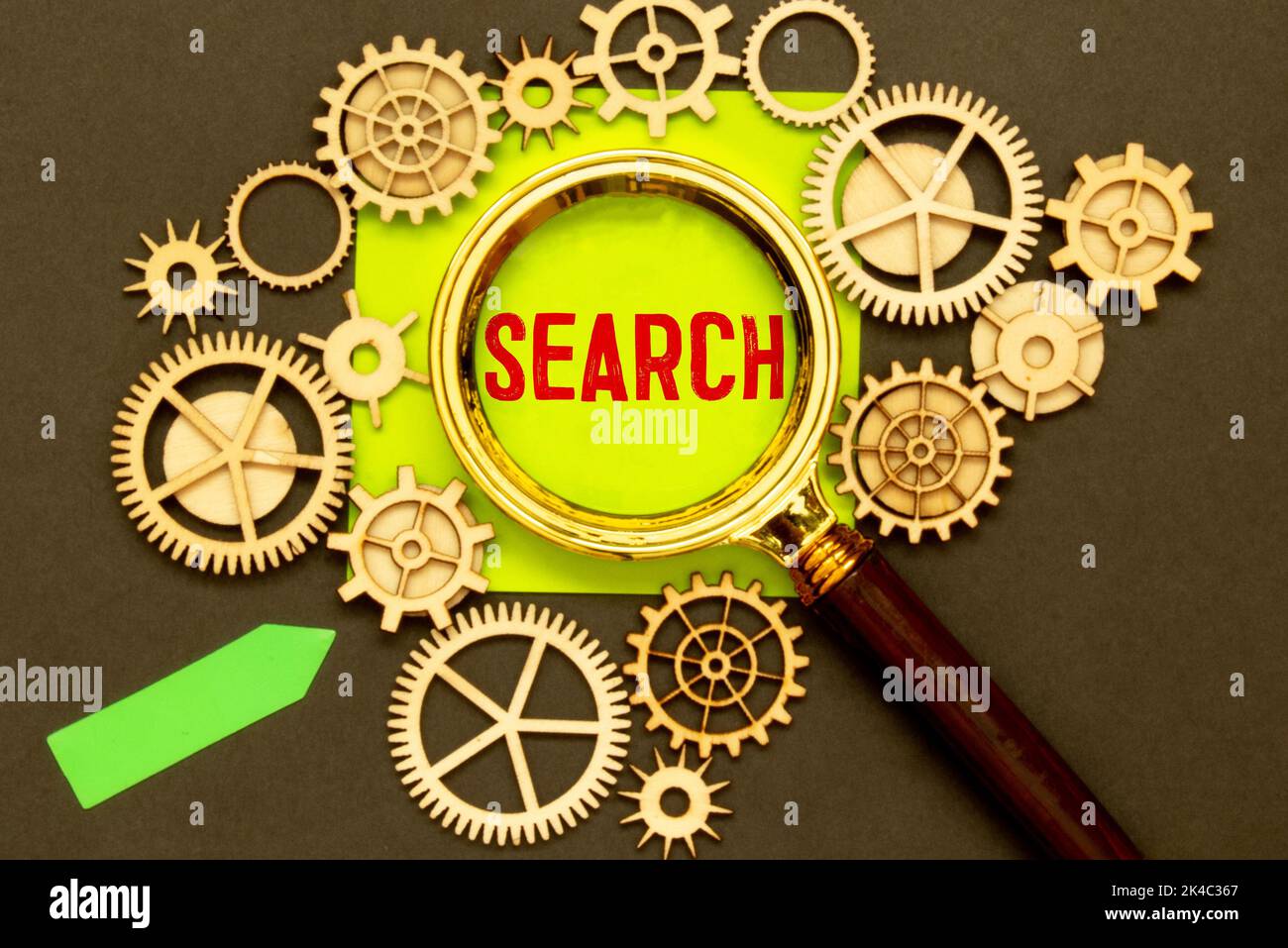 Magnifying glass focus on the word search concept for searching the ...