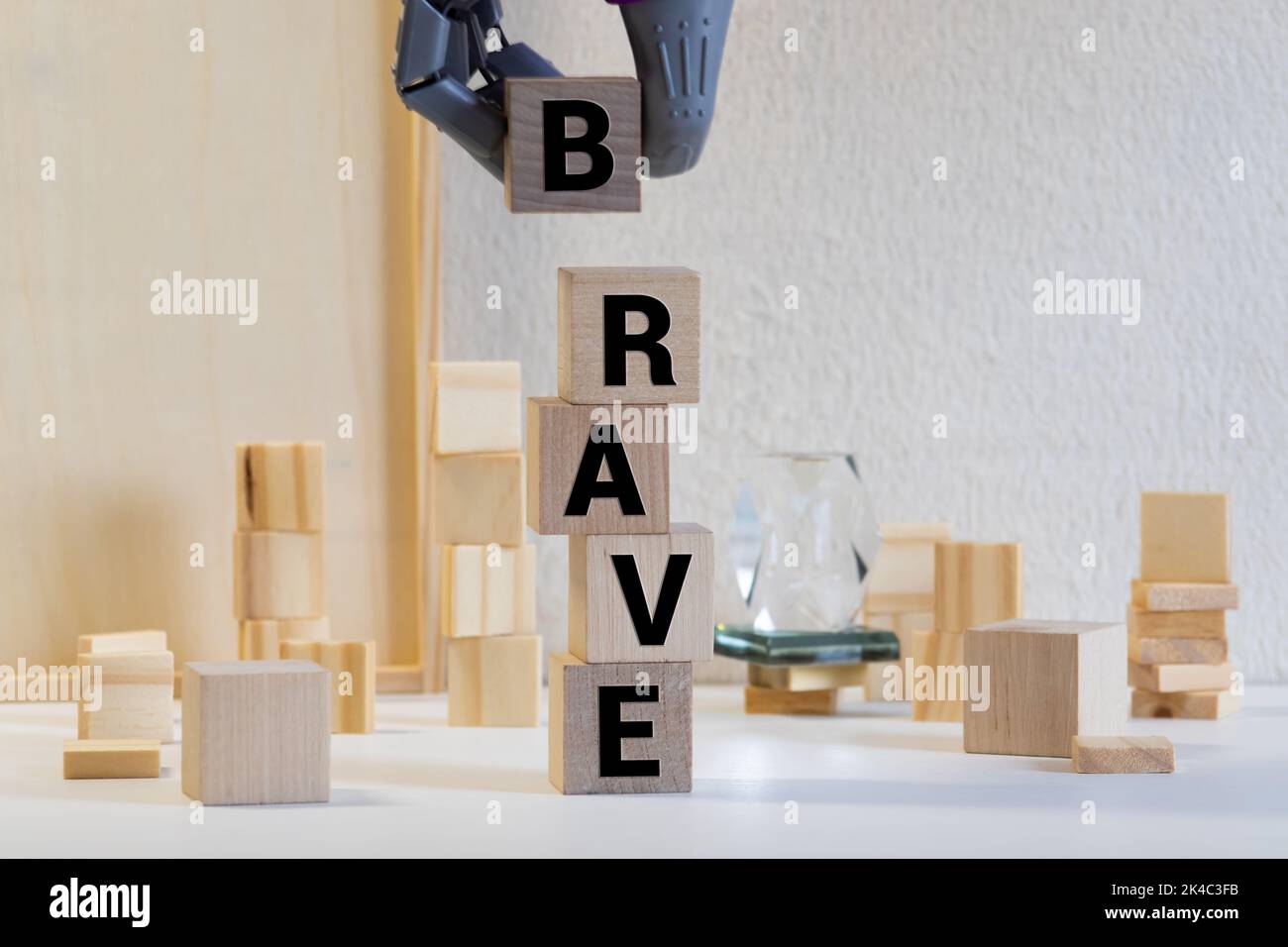 BRAVE word made with building blocks on a light background Stock Photo ...