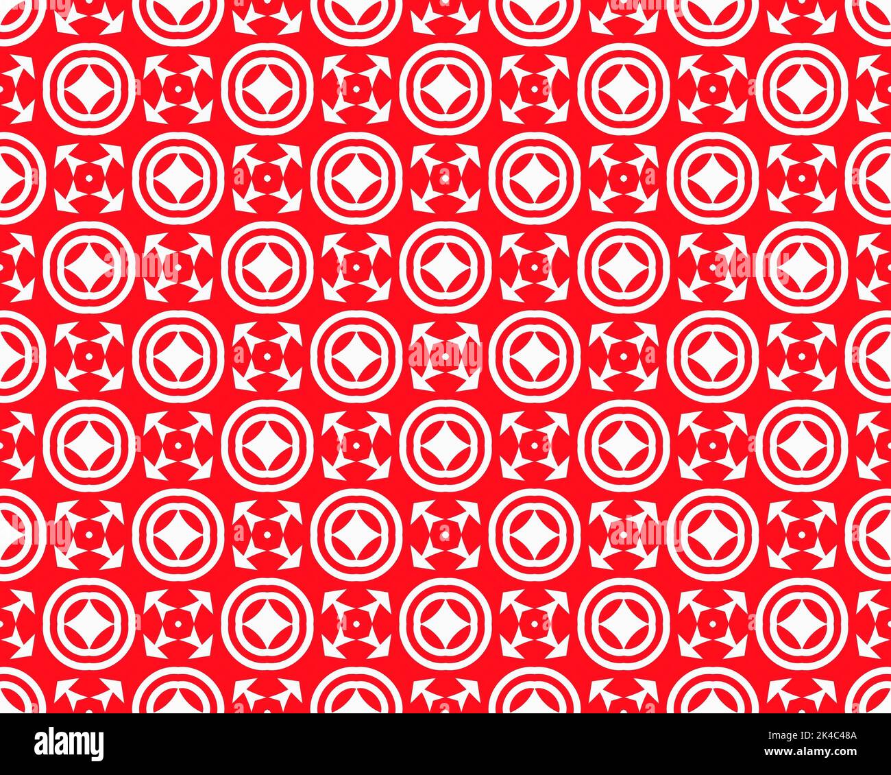 Abstract Red seamless repeat pattern flat style Ornament geometric ...