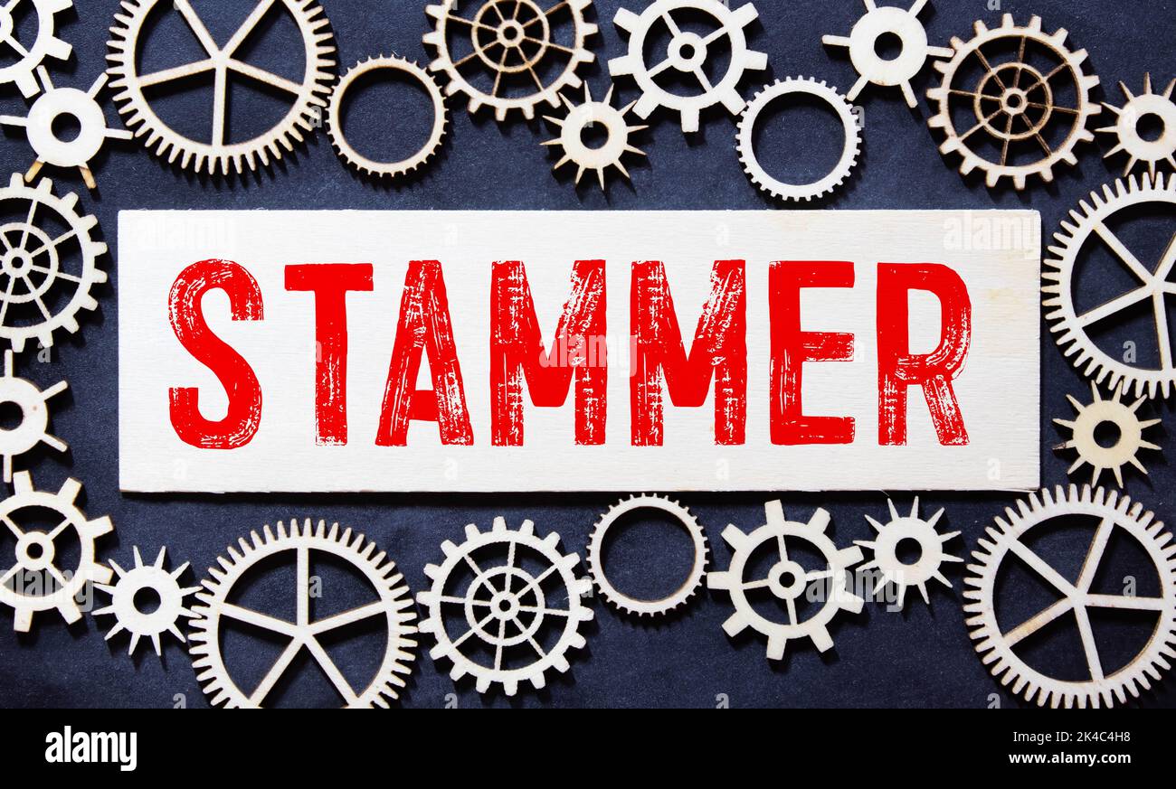 Stammer word made with building blocks. medical concept Stock Photo - Alamy