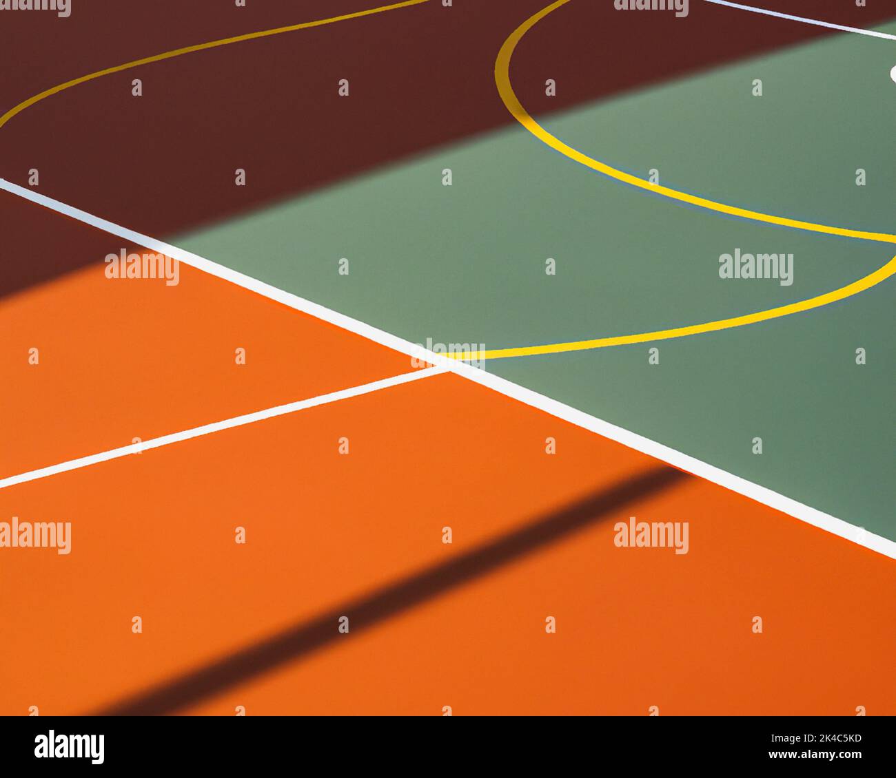An illustration of a shadow over sport court line markings Stock Photo ...