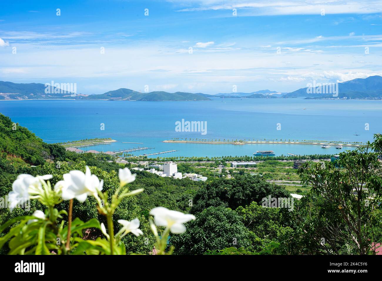 South China sea, landscape view from Chua Da Bao pagoda in Nha Trang ...