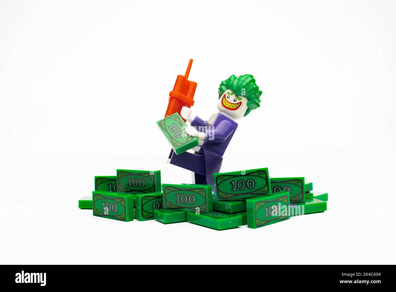 The joker on a pile of lego money stock photography and images Stock ...