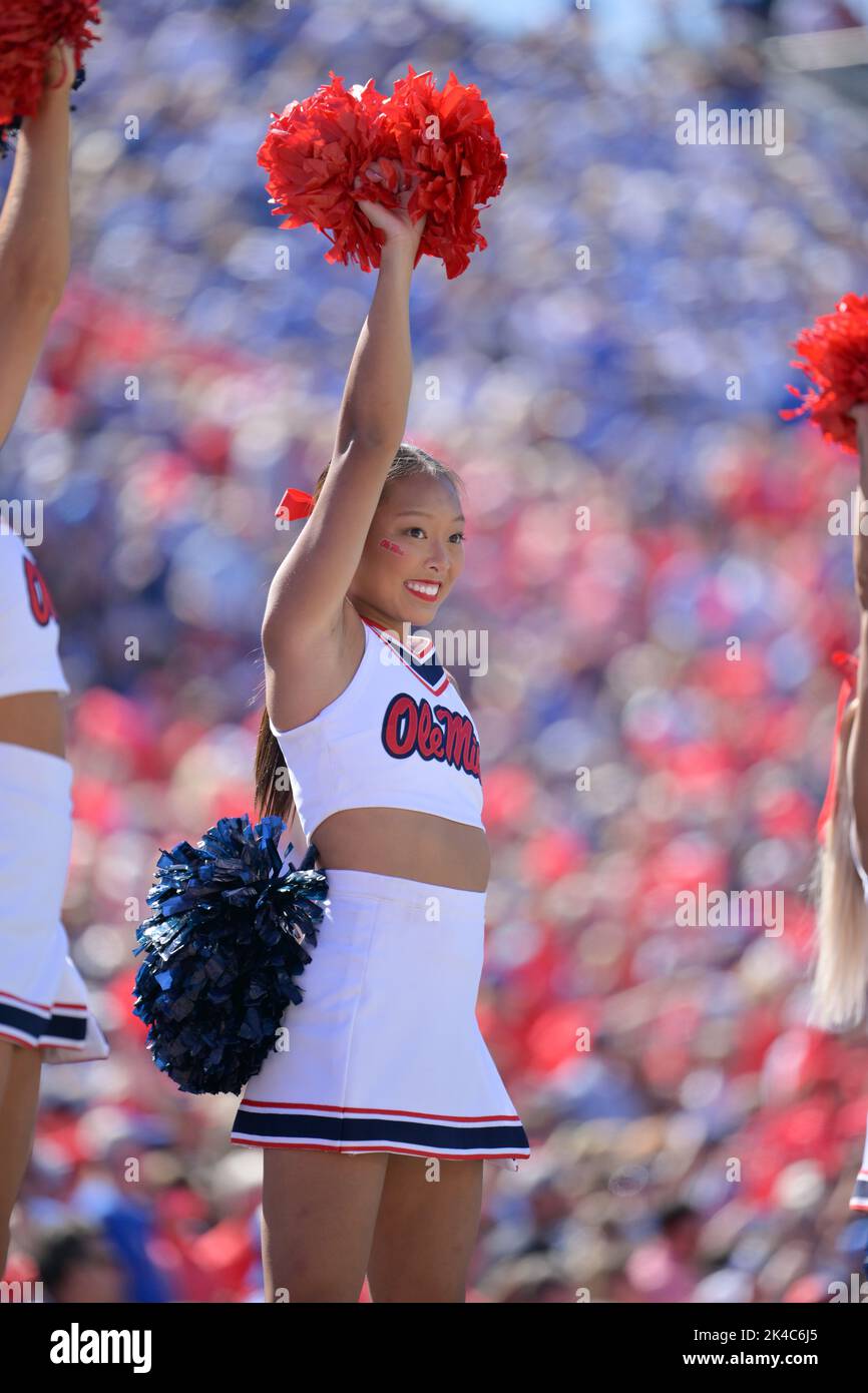 October 01, 2022: Mississippi Rebels cheerleaders performing during the game between the ...