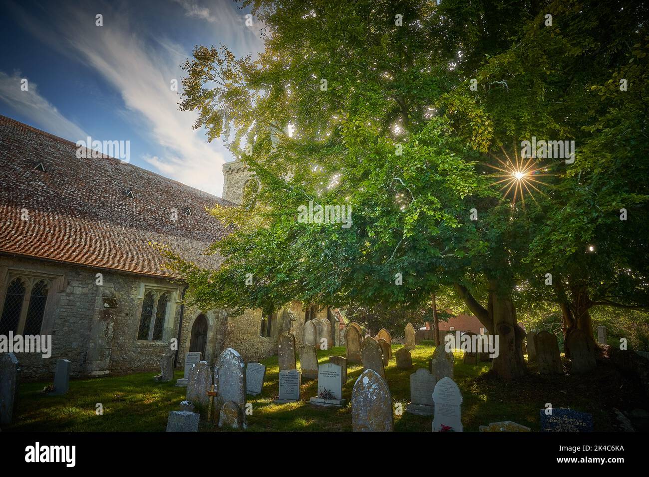 The tombstones of the St Mary's Church in Brading on the Isle of Wight ...