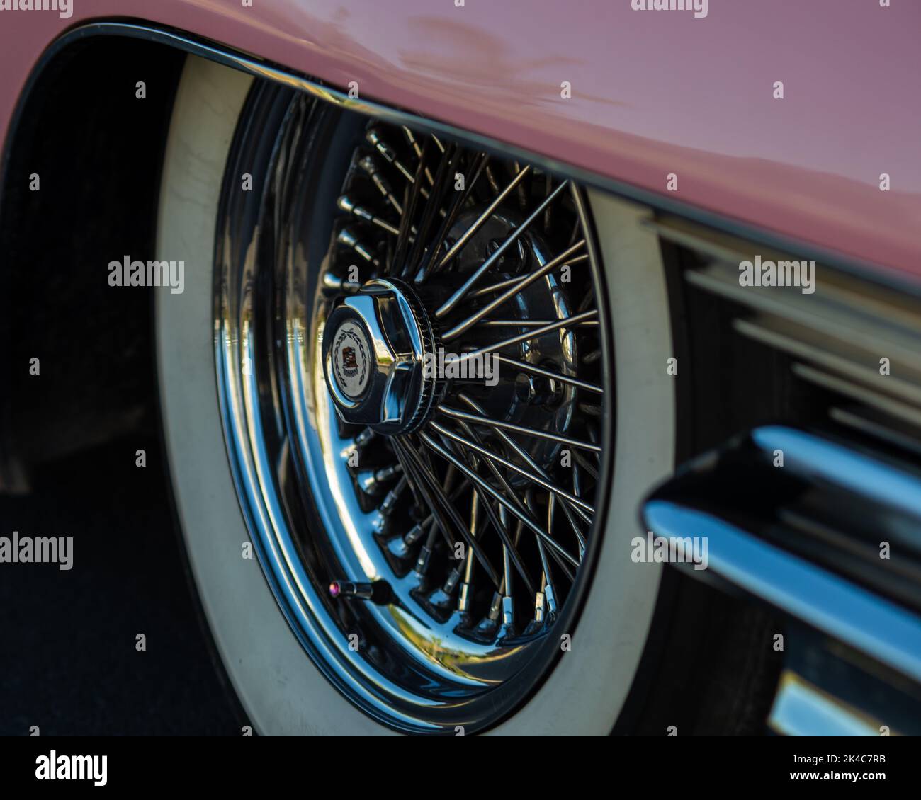 A closeup shot of a whire wheel of a shiny car Stock Photo - Alamy