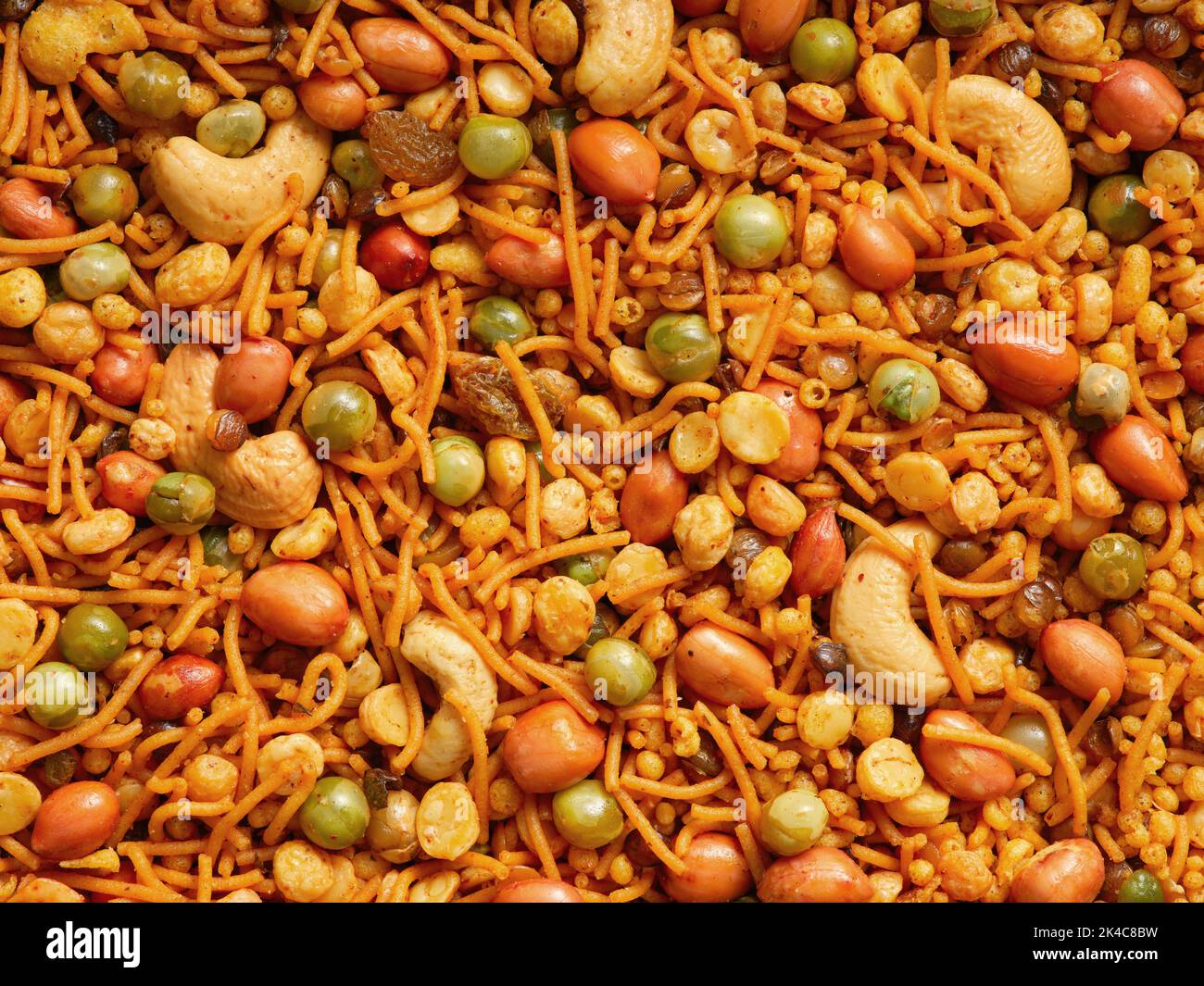 Bombay mixture - a crunchy spicy Indian savoury snack made of gram ...