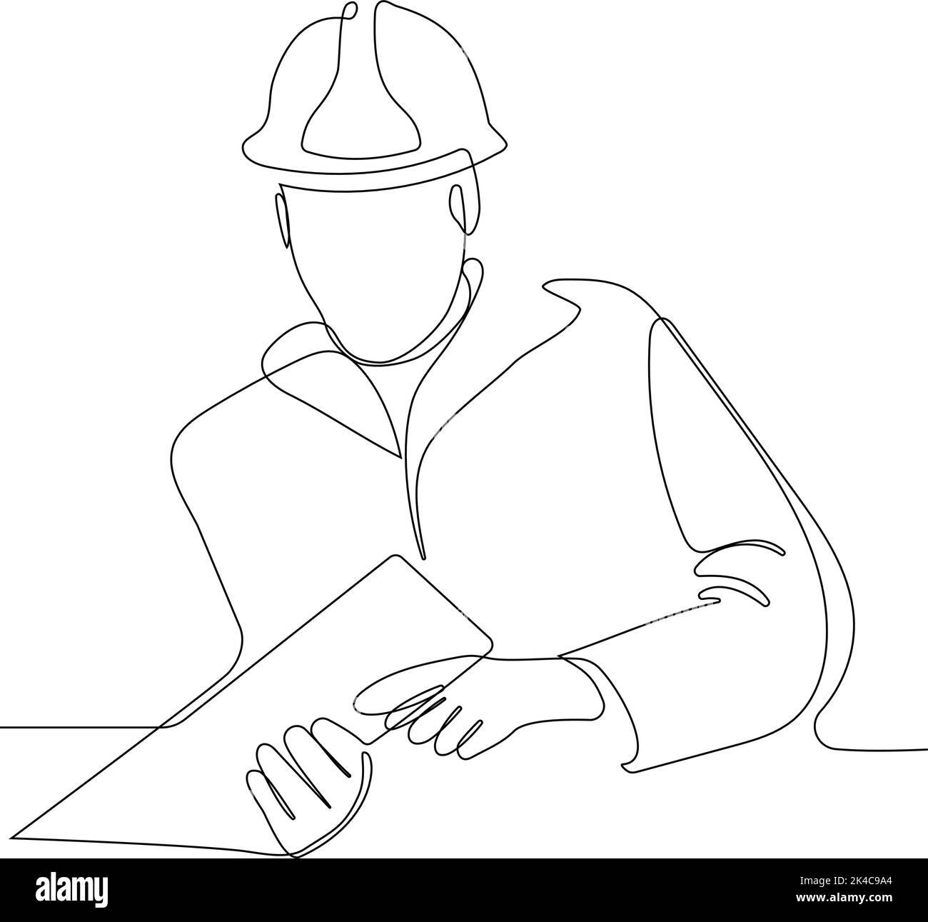 construction manager and engineer working on building site. Vector ...