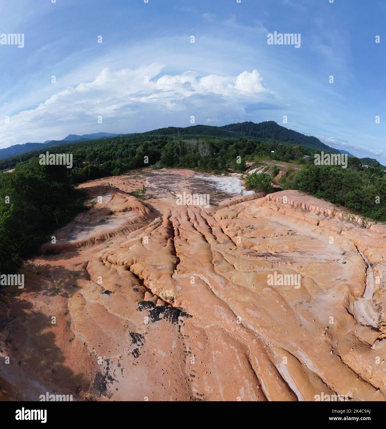 aerial scene of the barren land due to soil mining activity Stock Photo ...