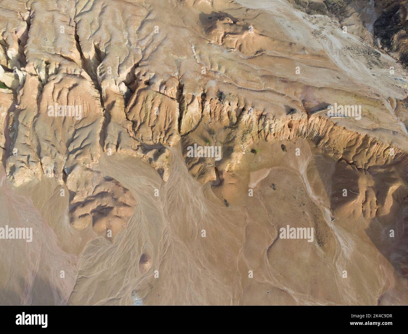 aerial scene of the barren land due to soil mining activity Stock Photo ...