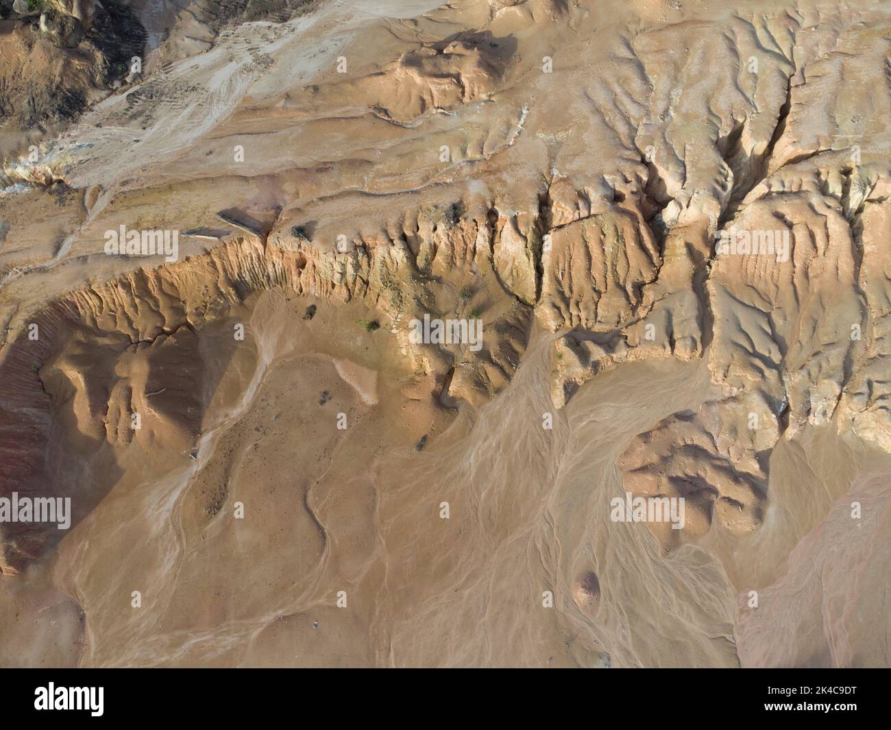 aerial scene of the barren land due to soil mining activity Stock Photo ...
