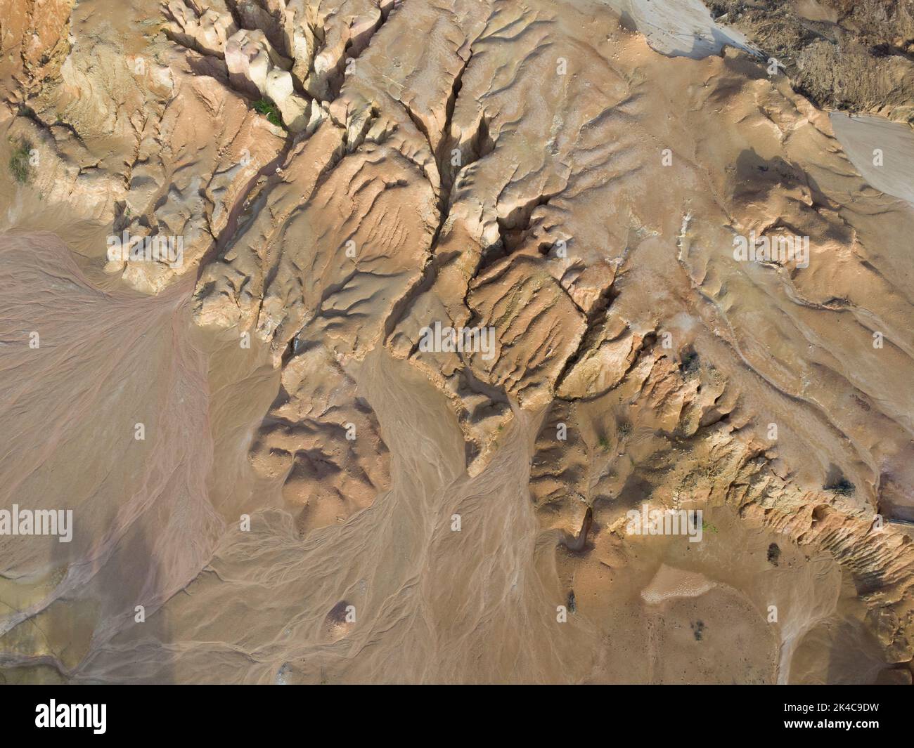 aerial scene of the barren land due to soil mining activity Stock Photo ...