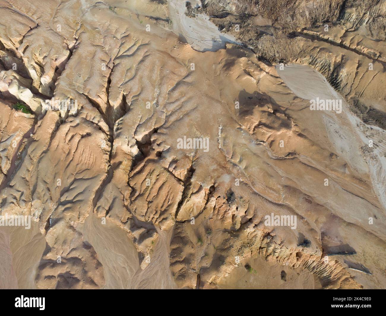 aerial scene of the barren land due to soil mining activity Stock Photo ...