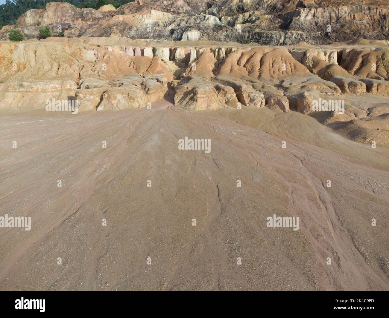aerial scene of the barren land due to soil mining activity Stock Photo ...
