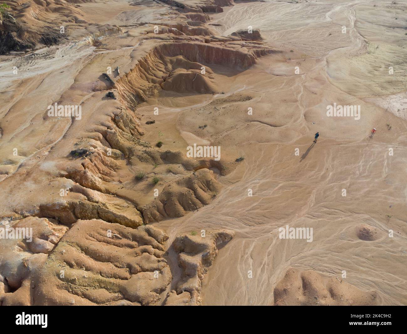 aerial scene of the barren land due to soil mining activity Stock Photo ...