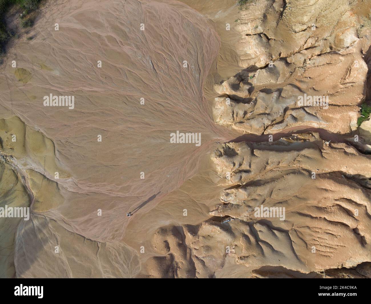 aerial scene of the barren land due to soil mining activity Stock Photo ...
