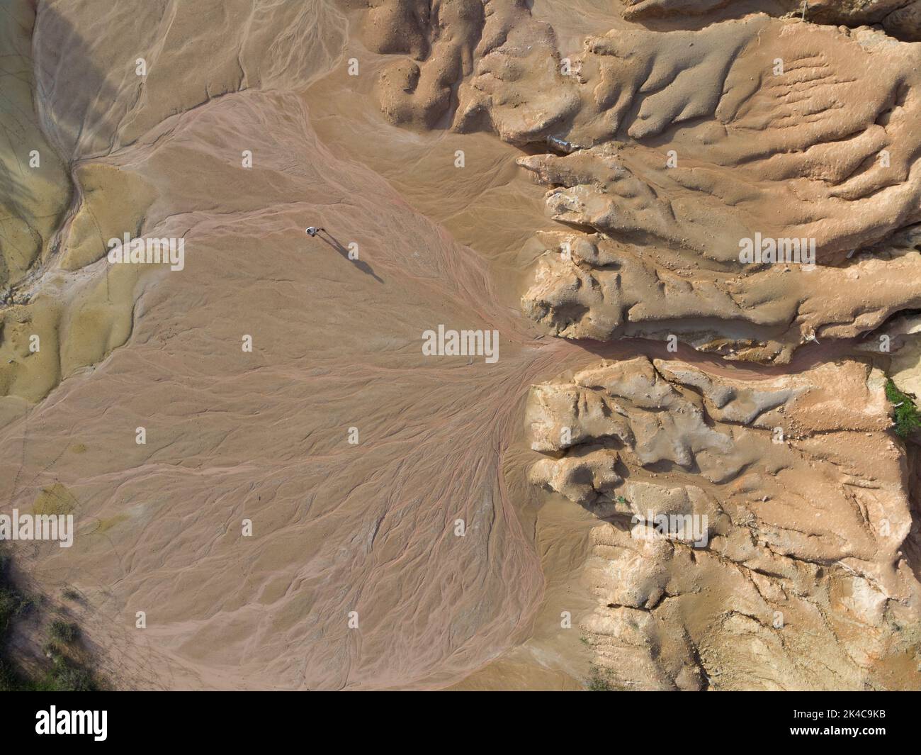 aerial scene of the barren land due to soil mining activity Stock Photo ...