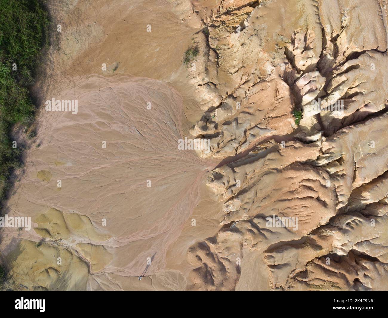 aerial scene of the barren land due to soil mining activity Stock Photo ...